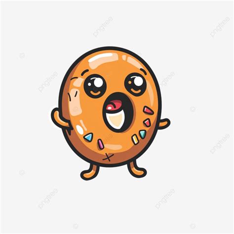 Cute Donut Mascot Playing Basketball Freestyle With Ball Adorable Baked Bakery Png
