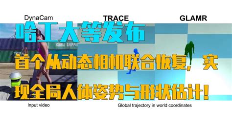 哈工大等发布 首个从动态相机联合恢复，实现全局人体姿势与形状估计！cvpr2023 Youtube