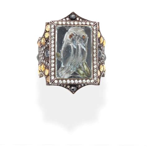 Bonhams Sevan BiÇakÇi Diamond And Coloured Diamond Intaglio Ring