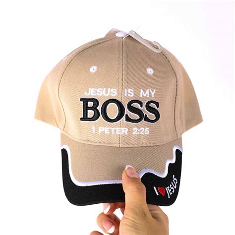 Hat Khaki Jesus Is My Boss Swanson Christian Products