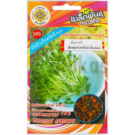 เมล็ดพันธุ์ บรอคโคลี พันธุ์บร็อคโคลี ต้นอ่อน ตราสี่ทิศ Shopee Thailand