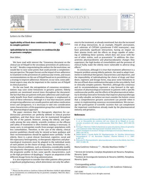 Pdf Applicability Of Fixed Dose Combination Therapy In Complex Patients