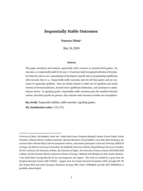 Sequentially Stable Outcomes Pdf Gaming Systems Theory