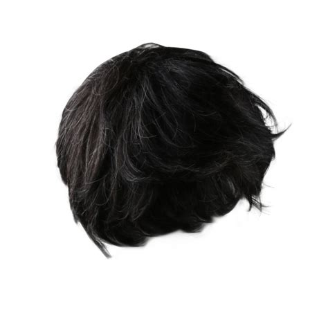Movawaky Wigs Short Natural Hair Mixed Dark Black Handsome Wig Mens