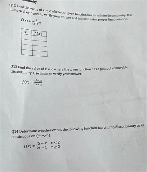 Solved Q12 Find The Value Of X C Where The Given Function
