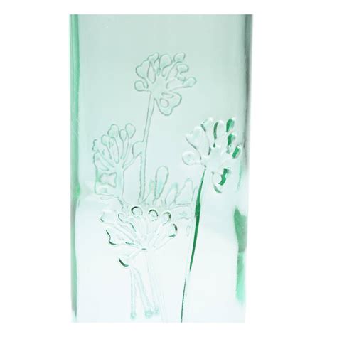 Green Floral Glass Bottle 500ml Hobbycraft