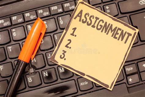 Conceptual Hand Writing Showing Assignment Business Photo Showcasing