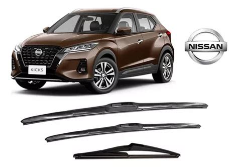 Kit 3 Palhetas Parabrisa Diant Tras Hibrida Nissan Kicks Parcelamento