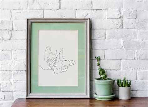 Paar Line Art Nacktes Paar One Line Art Sex Scene Zeichnung Etsyde