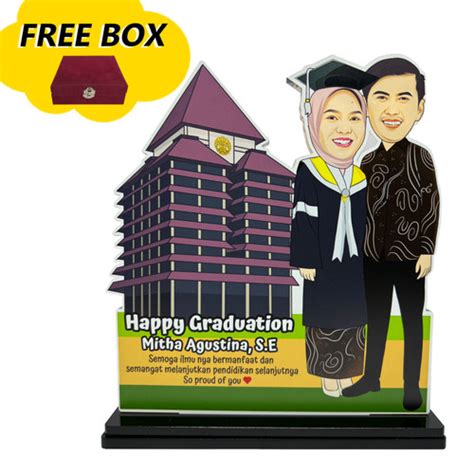 Jual Plakat Akrilik Wisuda Kado Wisuda Kado Pernikahan Karikatur