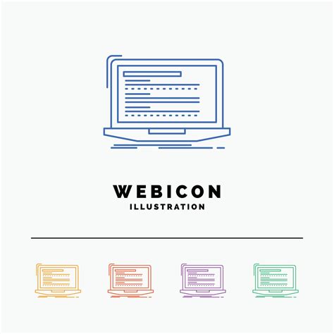 Code Codage Lordinateur Monobloc Modèle Dicône Web De Ligne De Couleur Pour Ordinateur