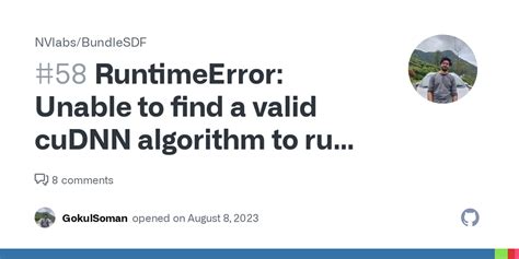 runtimeerror unable to find a valid cudnn algorithm to run convolution