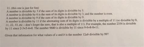 solved 11 this one is just for fun a number is divisible