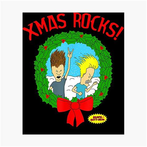 Beavis And Butthead Rock On Portrait Graphic Xmas Rocks Wreath Beavis