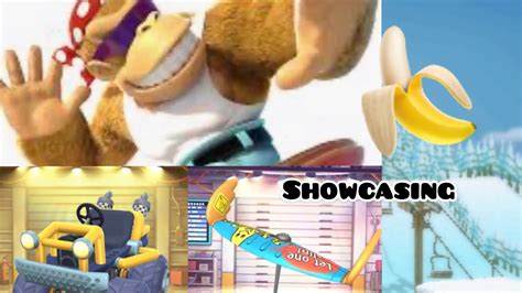 Mario Kart Jungle Tour Showcasing Funky Kong And His Car And Glider
