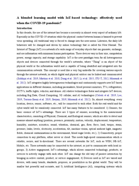 A Blended Learning Model With Iot Pdf Educational Technology Internet Of Things