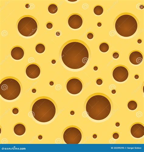 Seamless Cheese Pattern Texture Vector Stock Vector Illustration Of
