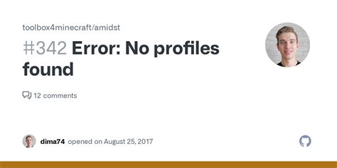 Error No Profiles Found Issue Toolbox Minecraft Amidst GitHub