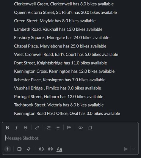 Sending Tfl Bikepoint Availability Alerts To Slack Quix Docs