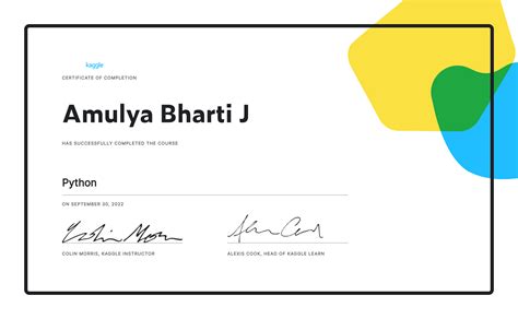 Amulya Bharti J Completed The Python Course On Kaggle