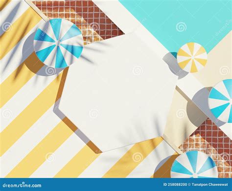 3d Render Top View Of White Blank Cylinder Frame For Mock Up And