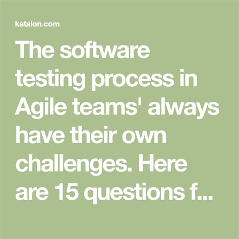The Software Testing Process In Agile Teams Always Have Their Own