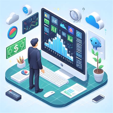 Premium Photo 3d Flat Vector As Stock Trader Using Ai For Predictive Stock Trading Concept As