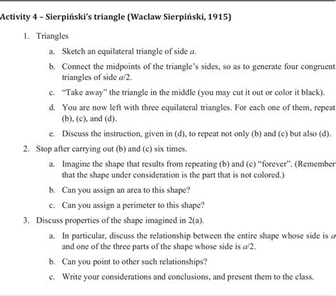 The Sierpiński Triangle Activity Download Scientific Diagram