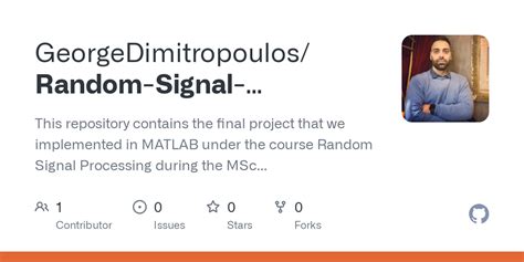 github georgedimitropoulos random signal processing in4309 this