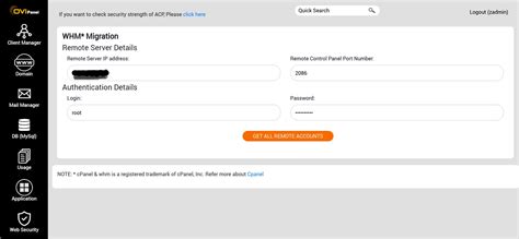 How To Migrate To An Ovipanel From Whmcpanel Using Ovipanel