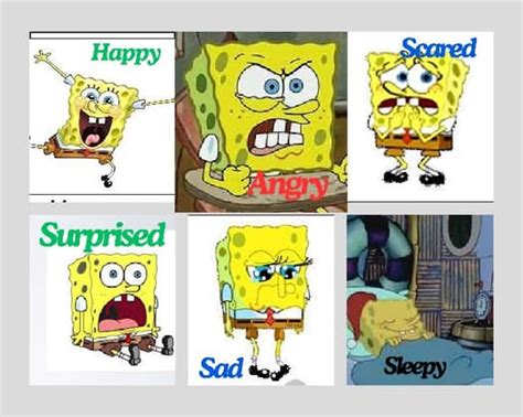 Spongebob Emotion Chart By Learning Through Play Sc Tpt