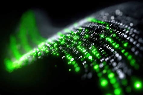 Digital Landscape Showcasing Binary Code Cascading Through A Dark