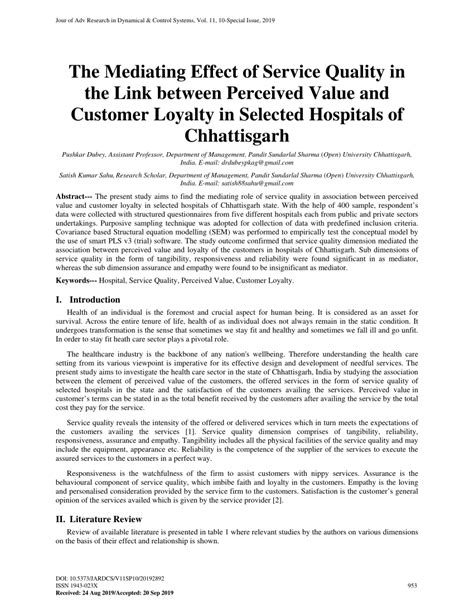 Pdf The Mediating Effect Of Service Quality In The Link Between Perceived Value And Customer