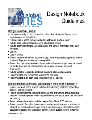 Fillable Online Design Notebook Format Fax Email Print PdfFiller