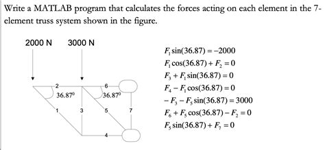 Solved Write A MATLAB Program That Calculates The Forces Chegg