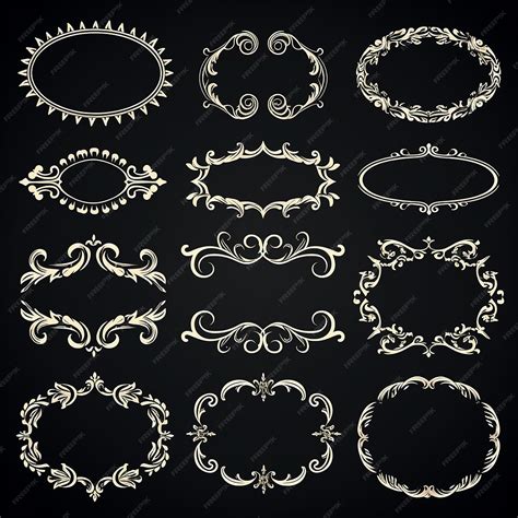 Premium Vector Flourish Vignette Scroll Victorian Curl Swirl Typographic Certificate