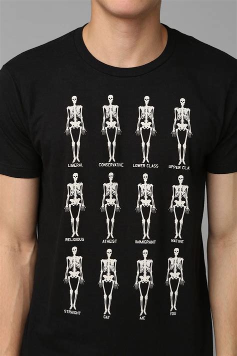 Skeleton Unity Tee Casual Wardrobe Mens Tshirts Mens Graphic Tshirt