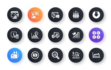 웹 개발을 위한 다운로드 화살표 카드 및 그래프 차트 플랫 아이콘의 최소 세트 디자인을 위해 벡터 개발에 대한 스톡 벡터 아트 및 기타 이미지 Istock