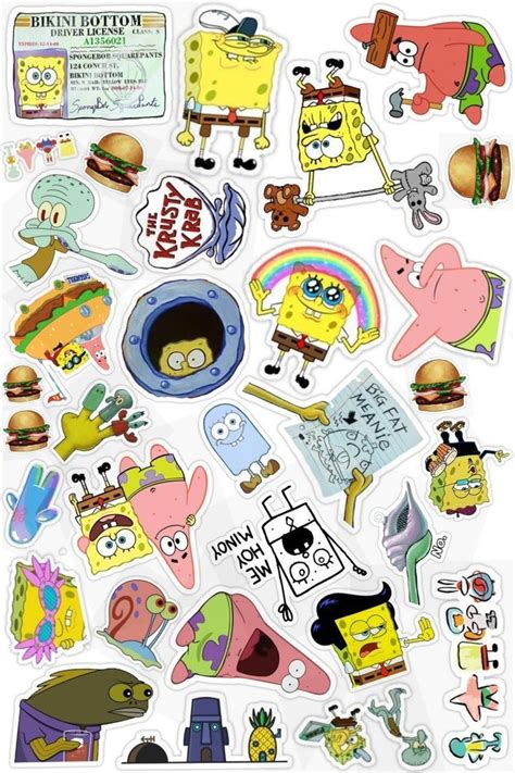 Spongebob Stickers🖤 Spongebob Stickers🖤 Sponge Apple