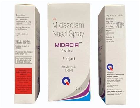 5mg Midacia Midazolam Nasal Spray Strength 5 Mg Ml At Rs 32143