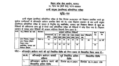 BPSC Notice 2021 Last Date Of Application Extended For Prelims Exam Candidates Can Apply Till