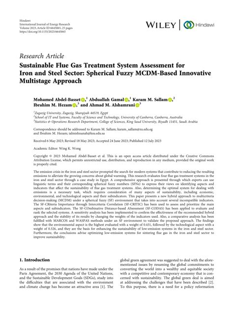 Pdf Sustainable Flue Gas Treatment System Assessment For Iron And Steel Sector Spherical