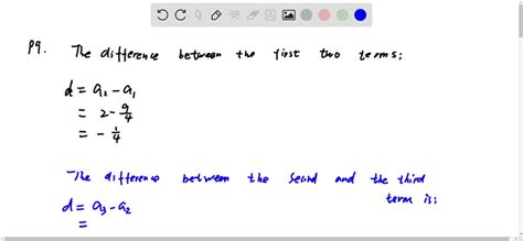 SOLVED The Sequences Given Are Arithmetic Sequences Determine The