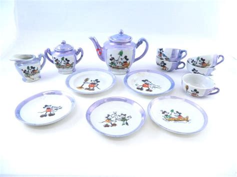 Vintage 1940s Mickey Mouse Tea Setdisney Mickey And Minnie Etsy
