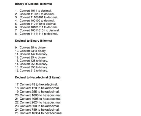 Binary To Decimal 8 Items 1 Convert 1011 To StudyX