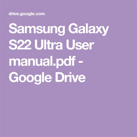 Samsung Galaxy S22 Ultra User Manual