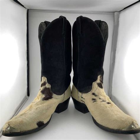 Womens Cow Skin Code West By Dan Post Vintage Cowboy Gem