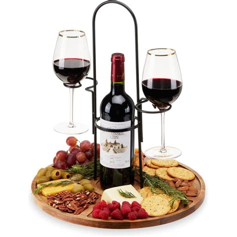 Twine Rustic Farmhouse Tapas Board Serveware Acacia Wood Plank Cheese