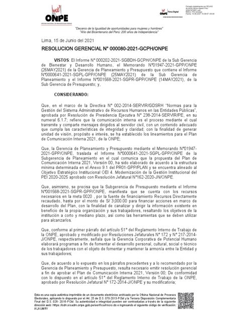 Plan De Comunicacion Onpe Pdf Planificación Comunicación