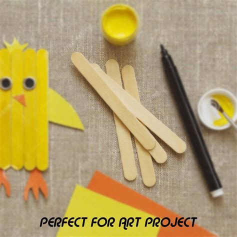 Magicfly Wooden Popsicle Sticks Wood Sticks For Crafts Food Grade